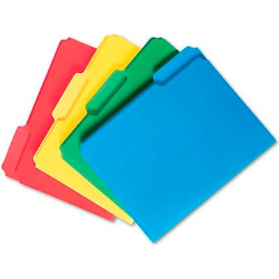 Smead® Waterproof Poly File Folders, 1/3 Cut Top Tab, Letter, Assorted ...