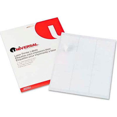 Universal® Laser Printer Permanent Labels, 1 x 2-5/8, White, 750 Labels