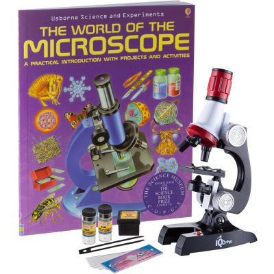 AmScope 100X-1200X LED Kids Beginner Microscope Toy Set, Slides ...