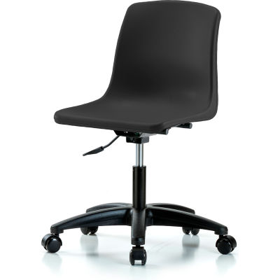 Polypropylene Shell Chair - Desk Height with Casters In Black