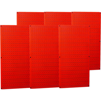 Wall Control Industrial Metal Pegboard, Red, 96" X 32" X 3/4 ...
