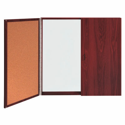 Ghent Conference Cabinet, 2 Door, 48"W x 48"H, White Porcelain/Cork