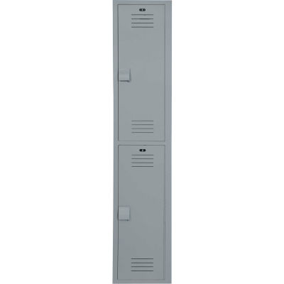 Bradley 2-Tier 2 Door Lenox Plastic Locker, 12"W x 18"D x 36"H, Gray ...