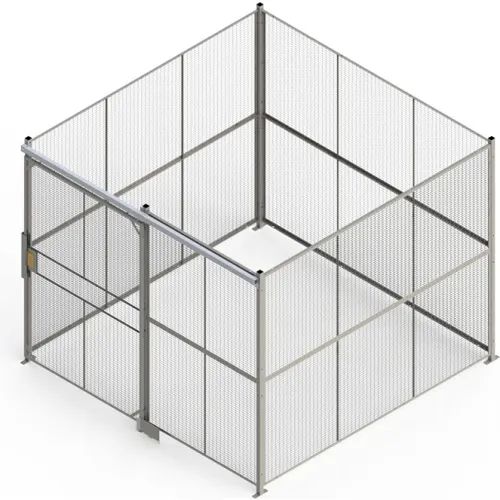 RapidWire™ Welded Wire 4 Sided Cage w/5' Sliding Door No Ceiling 10' 4 ...