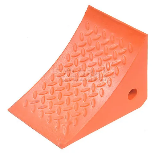 Urethane Industrial Chocks Orange Checkers Urethane Wheel Chock ...