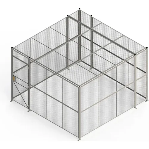 WireCrafters® 840 Style, 3 sided Driver Cage, No Ceiling 4'W x 6'D x 8'H