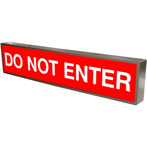 Tapco Outdoor LED Backlit Sign, "Do Not Enter", 34"W x 7"H x 2-1/4"D, White