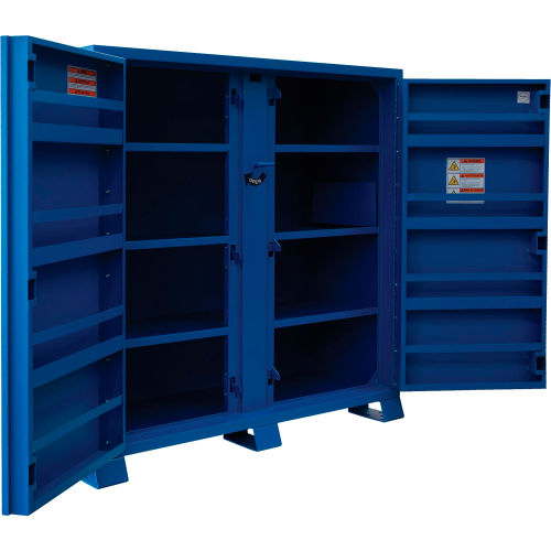 Global Industrial™ Job Site Cabinet, 2 Doors, 52 Cu. Ft., Steel, Blue