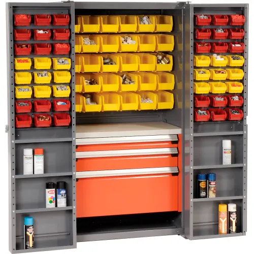 Global Industrial™ Security Work & Storage Cabinet, 38"Wx24"Dx72"H, (3 ...
