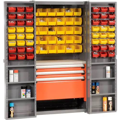Global Industrial™ Security Work & Storage Cabinet, 38"Wx24"Dx72"H, 2(5 ...