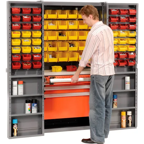 Global Industrial™ Security Work & Storage Cabinet,38"Wx24"Dx72"H,2(3"H ...