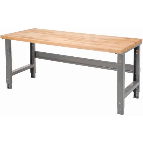Global Industrial™ Adjustable Height Workbench, 72 x 30", Birch Square ...