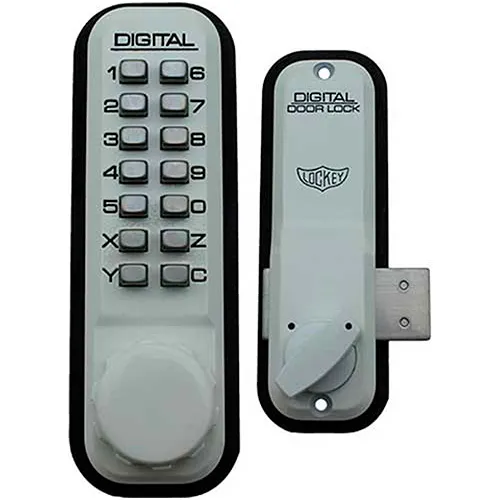 Lockey Digital Door Lock 2200 Surface/Rim Mount, White
