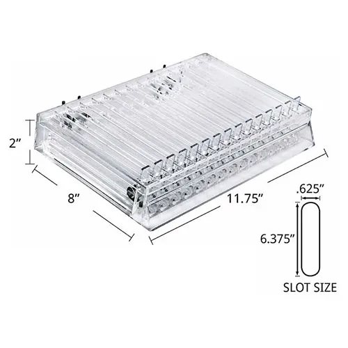 Global Approved 225515 15 Compartment Tray W/Pushers & Tracks 11.75"W x ...