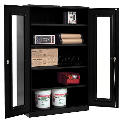 Global Industrial™ Clear View Storage Cabinet Assembled 48x24x78 - Black