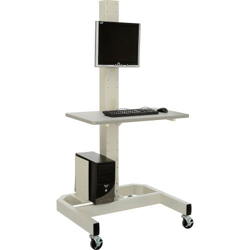 Global Industrial™ Orbit Mobile Computer Cart with VESA Mount and Power ...