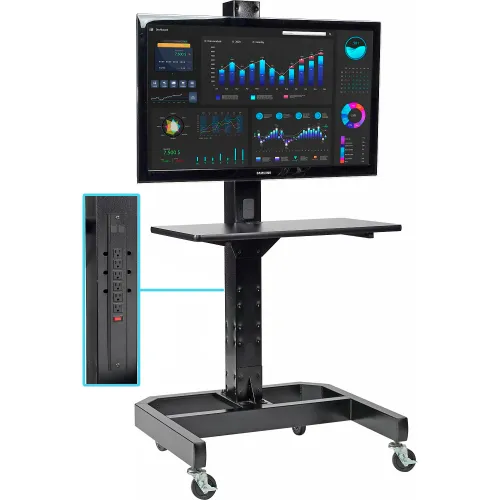 Global Industrial™ Orbit Mobile LCD/Plasma Cart with Power Outlets ...