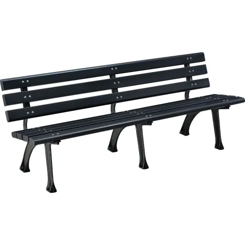 Global Industrial™ 6' Park Bench w/ Backrest, Black