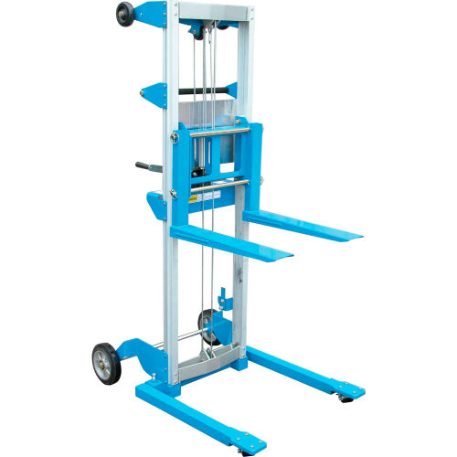 Lightweight Hand Operated Lift Truck A-LIFT-S-EHP 400 Lb. Straddle Legs