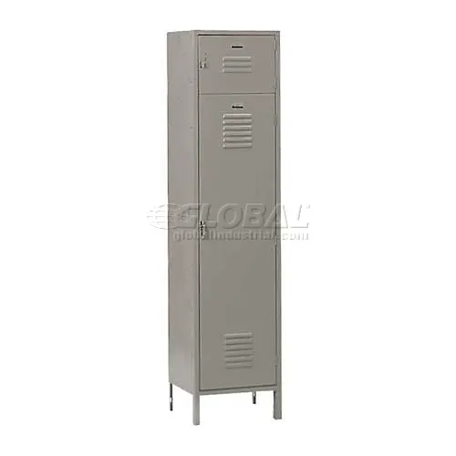 Penco® Vanguard 1-Tier 2 Door Box Over Locker, 18"W x 21"D x 78"H, Gray ...