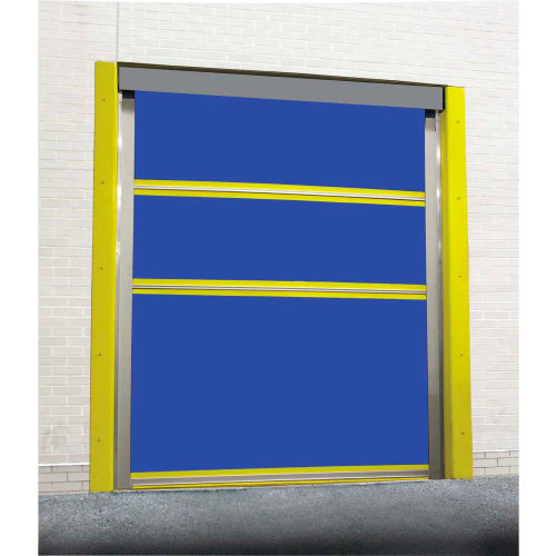 TMI Spring-Loaded Roll-Up Bug Dock Door with PVC Coated Blue Vinyl ...