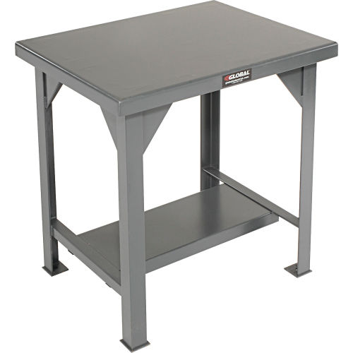 StrongHold Stationary Workbench W/ Square Tubular Leg, Steel Square ...