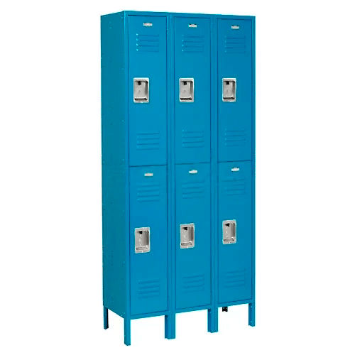 Global Industrial™ Infinity® 2-Tier 6 Door Locker, 12"Wx18"Dx36"H, Blue ...