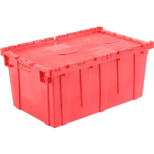 Global Industrial™ Plastic Shipping/Storage Tote W/Attached Lid, 27-3/ ...