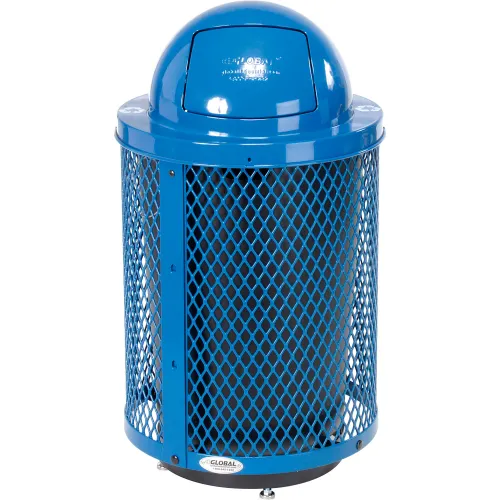 Global Industrial™ Outdoor Diamond Steel Recycling Trash Can, Base ...