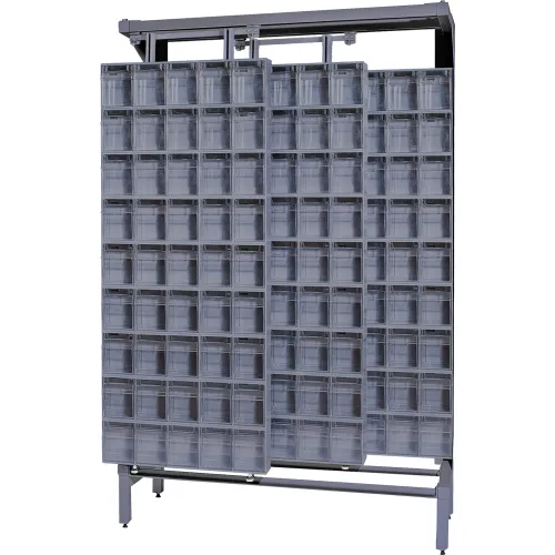 Quantum Gondola QS-305-36 Free Standing Slider System With 36 Bins Gray
