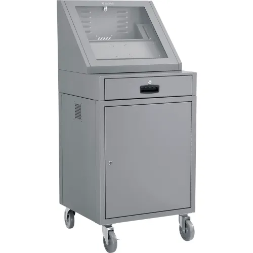 Global Industrial™ Mobile LCD Console Computer Cabinet, Dark Gray