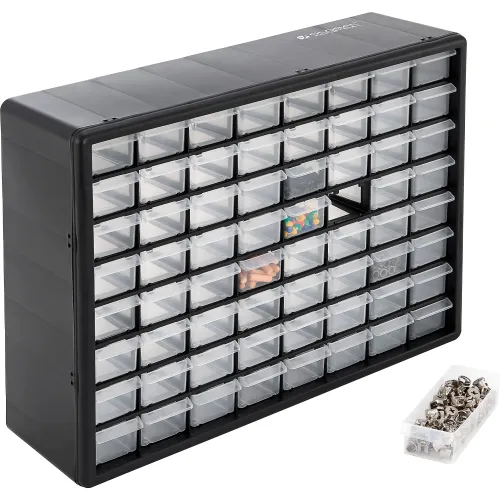 Global Industrial™ Plastic Drawer Parts Cabinet, 64 Drawers, 20"W x 6-1 ...