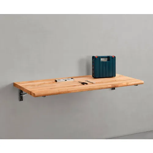 Global Industrial™ Folding Wall Mount Workbench, 60 x 24", 1-3/4" Maple ...