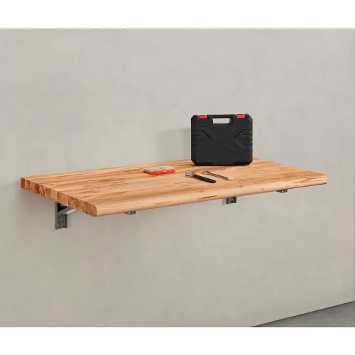Global Industrial™ Folding Wall Mount Workbench, 48 x 24", 1-3/4" Maple ...