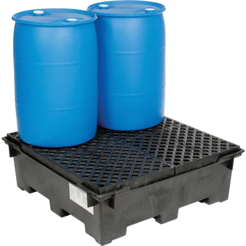 Global Industrial™ 4 Drum Spill Containment Sump with Plastic Deck