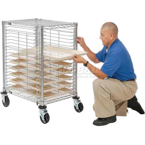 Nexel® End Load Wire Tray Cart with 19 Tray Capacity