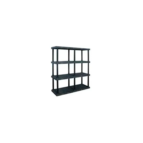 Structural Plastic Adjustable Vented Shelving, 66"W x 16"D x 72"H, Black