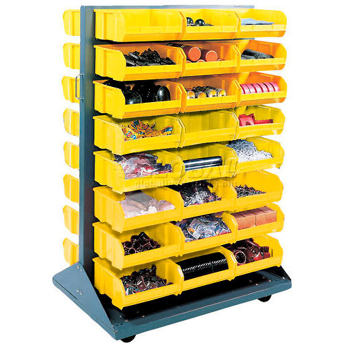 Global Industrial™ Mobile Double Sided Floor Rack - 96 Yellow Stacking ...