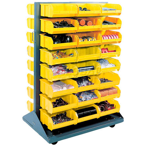Global Industrial™ Mobile Double Sided Floor Rack - 48 Yellow Stacking ...