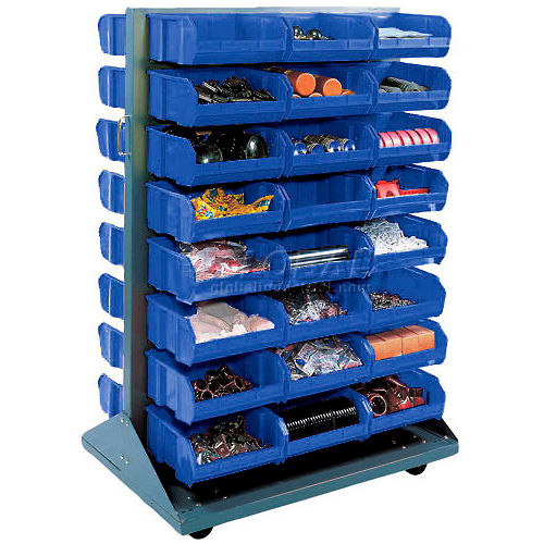 Global Industrial™ Mobile Double Sided Floor Rack - 24 Blue Stacking ...