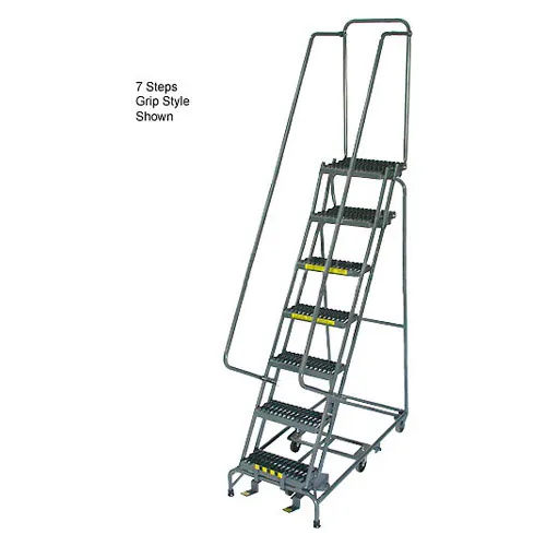 9 Step 24"W Perforated All Directional Steel Rolling Ladder - PIP-9P
