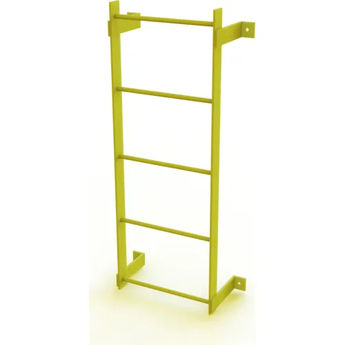 5 Step Steel Standard Uncaged Fixed Access Ladder, Yellow - WLFS0105-Y