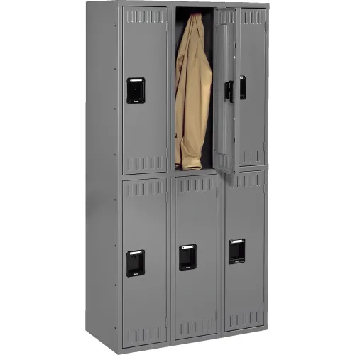 Tennsco® 2-Tier 6 Door Locker, Recessed Handle, 36"W x 15"D x 72"H ...
