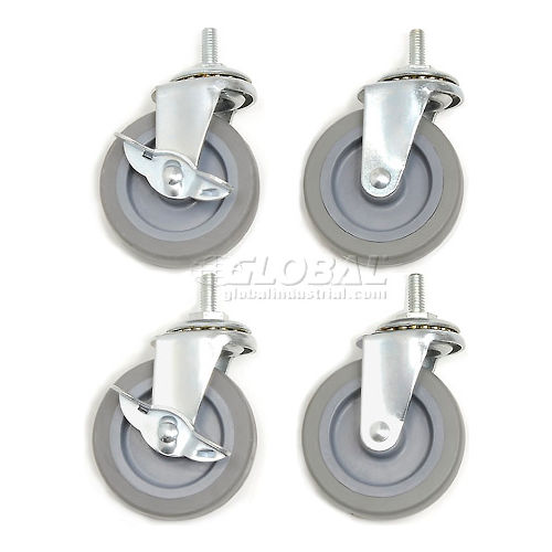 Global Industrial™ 3" Swivel Caster Set w/ Locks For Shop Desk