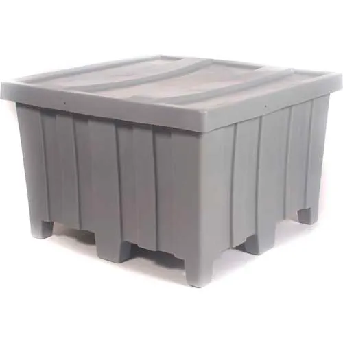 Forkliftable Plastic Bulk Shipping Container w/ Lid, 44"L x 44"W x 29-1 ...