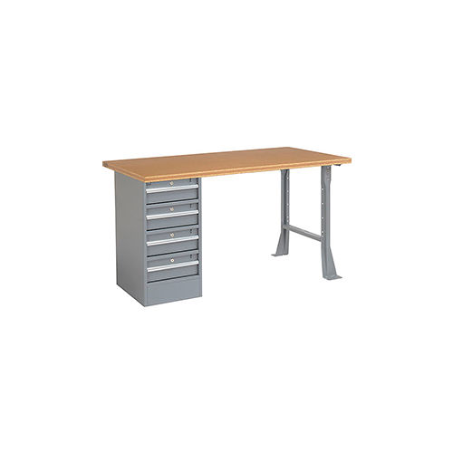 Global Industrial™ 60"W x 30"D Pedestal Workbench - 4 Drawers, Shop Top ...