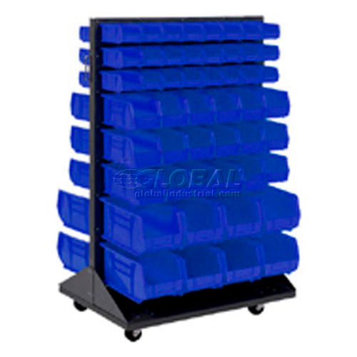 Global Industrial™ Mobile Double Sided Floor Rack - 100 Blue Stacking ...