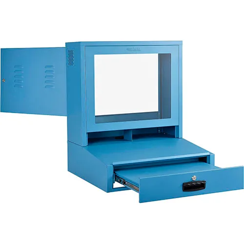 Global Industrial™ Countertop LCD Computer Cabinet, Blue