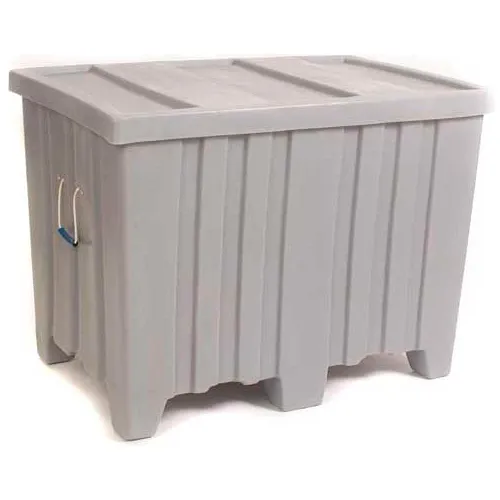 Forkliftable Plastic Bulk Shipping Container w/ Lid, 45"L x 30"W x 33"H ...