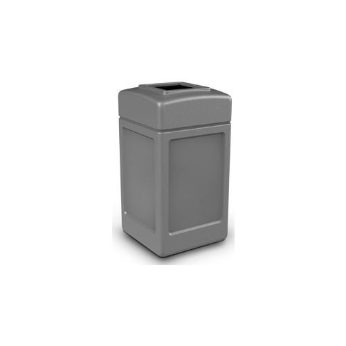 PolyTec™ Square Waste Container, Gray, 42-Gallon